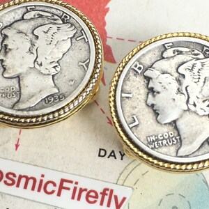 Real Mercury Dime Vintage Coin Cufflinks 1930's Liberty Dimes Antique ...
