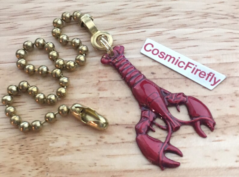 Mini Small Red Lobster Fan Pull Chain Miniature - Etsy