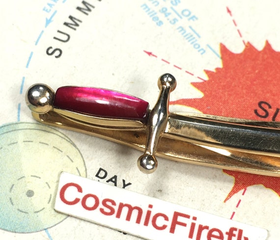 Mid Century Vintage Sword Tie Bar Clip Clasp 1950's S… - Gem