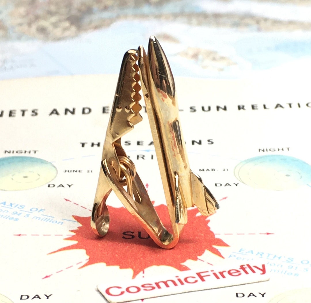 1950's Vintage Space Rocket Ship Tie Bar Clip Clasp Missile Atomic Jet ...