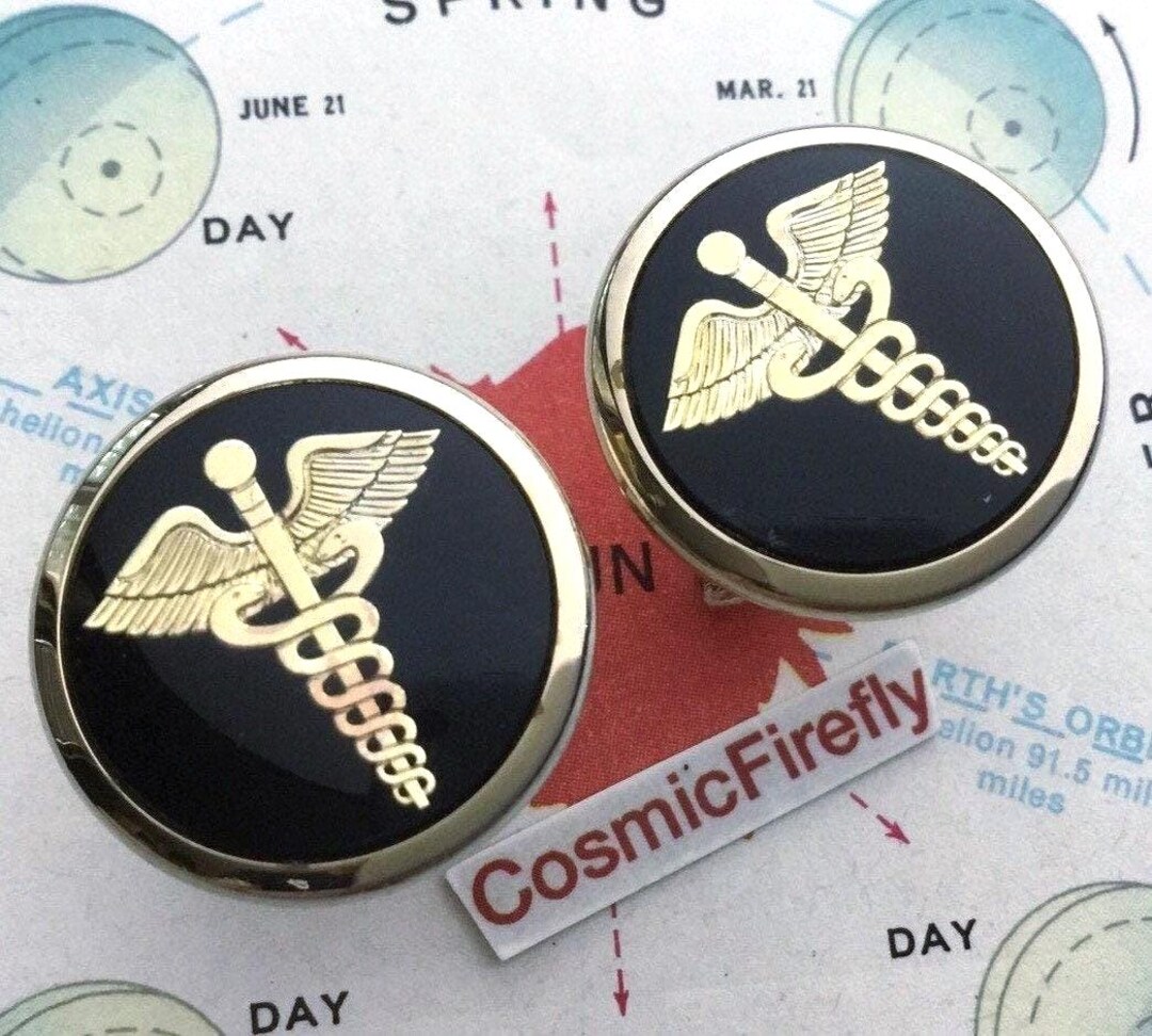 Mid Century Vintage Doctor Cufflinks 1950's Medical Caduceus SWANK USA ...