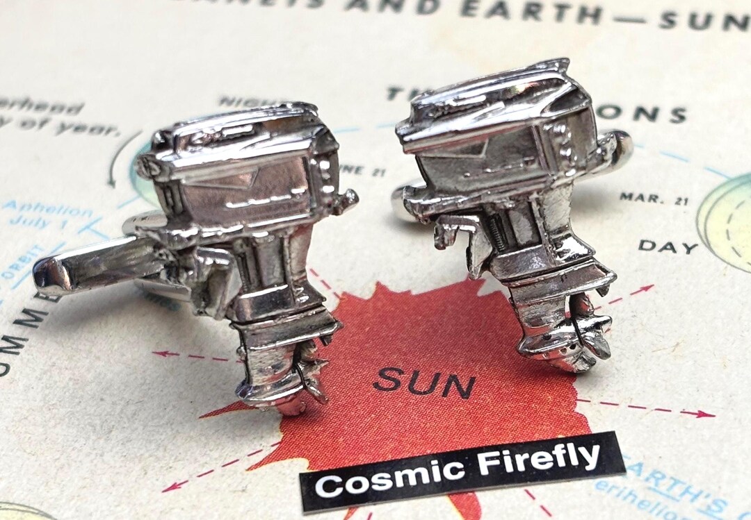 1950's Mid Century Vintage Nautical Speed Boat Motor Cufflinks HICKOK ...