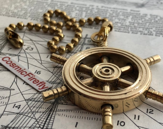 Nautical Ship's Wheel Fan Pull Steampunk Fan Pull Chain Beach Decor ...