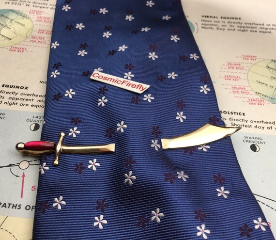 Mid Century Vintage Sword Tie Bar Clip Clasp 1950's S… - Gem