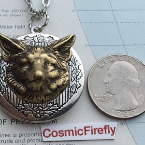 Fox Locket Necklace Brass Fox Necklace Gothic Victorian Style | Etsy