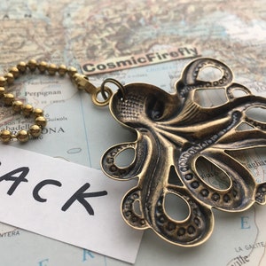 Brass Octopus Fan Pull Nautical Steampunk Ceiling Fan Pull Chain ...
