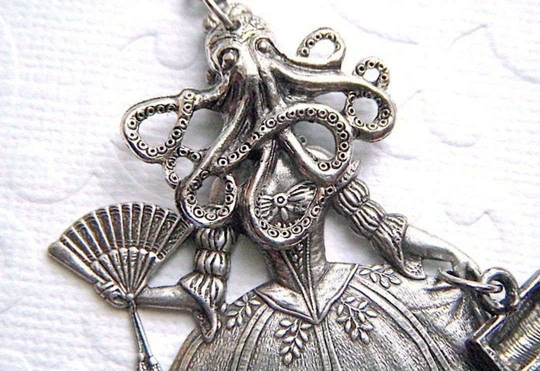 Nautical Steampunk Necklace Octopus Girl Gothic Victorian Art Jewelry ...