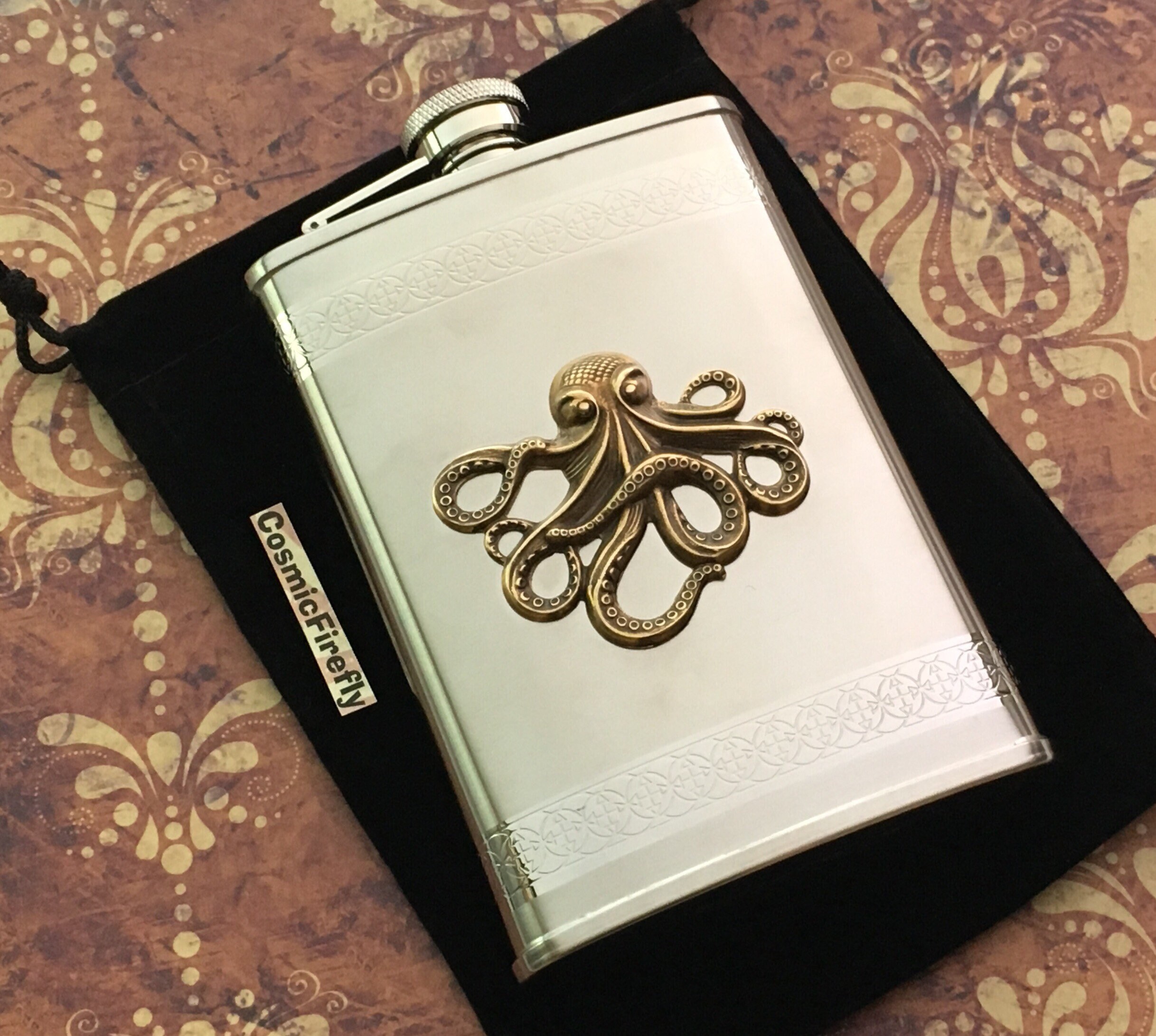 Big Octopus Flask Nautical Steampunk Style Stainless Steel | Etsy