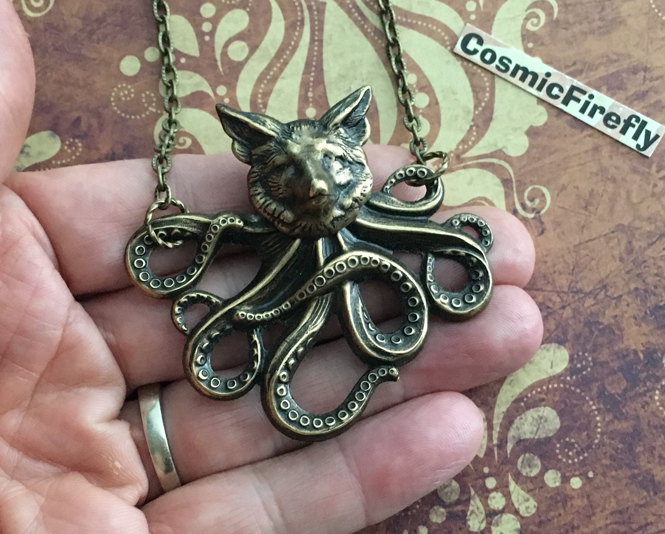 Foxtopus Necklace Half Fox / Half Octopus Fox Necklace Octopus | Etsy