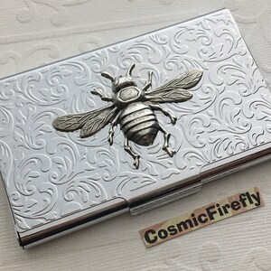 Silver Bee Business Card Case Bumble Bee Gothic Victorian Silver Plated ...