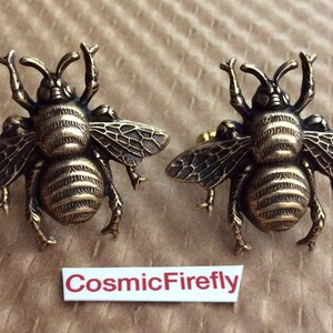 Big Brass Bee Cufflinks Vintage Inspired BIG BOLD Men's Steampunk ...