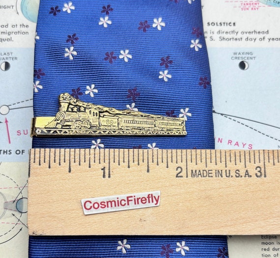 Vintage Train Tie Bar Steam Engine Train Tie Clip Ste… - Gem