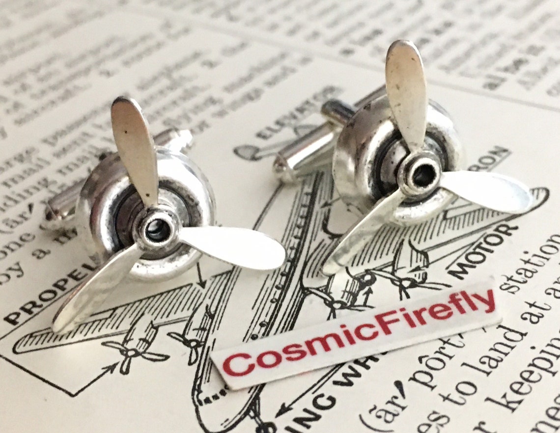 Steampunk Propeller Cufflinks Spinning Cuff Links Handcrafted in USA ...
