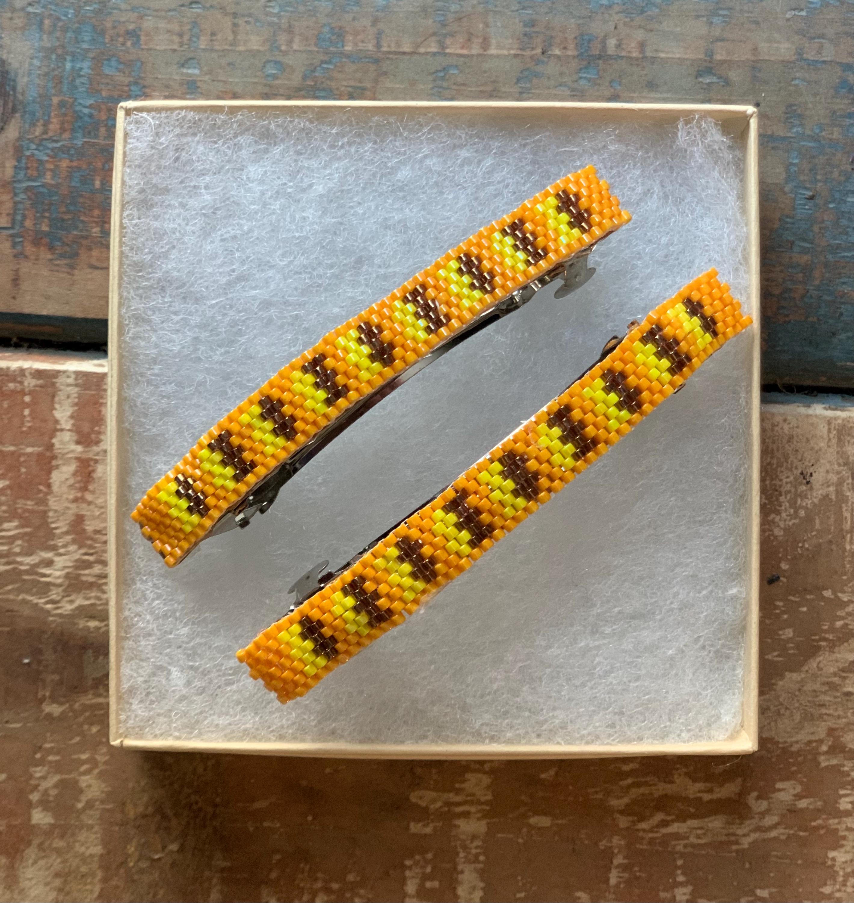 Handmade 3 Inch Beaded Barrettes - Etsy