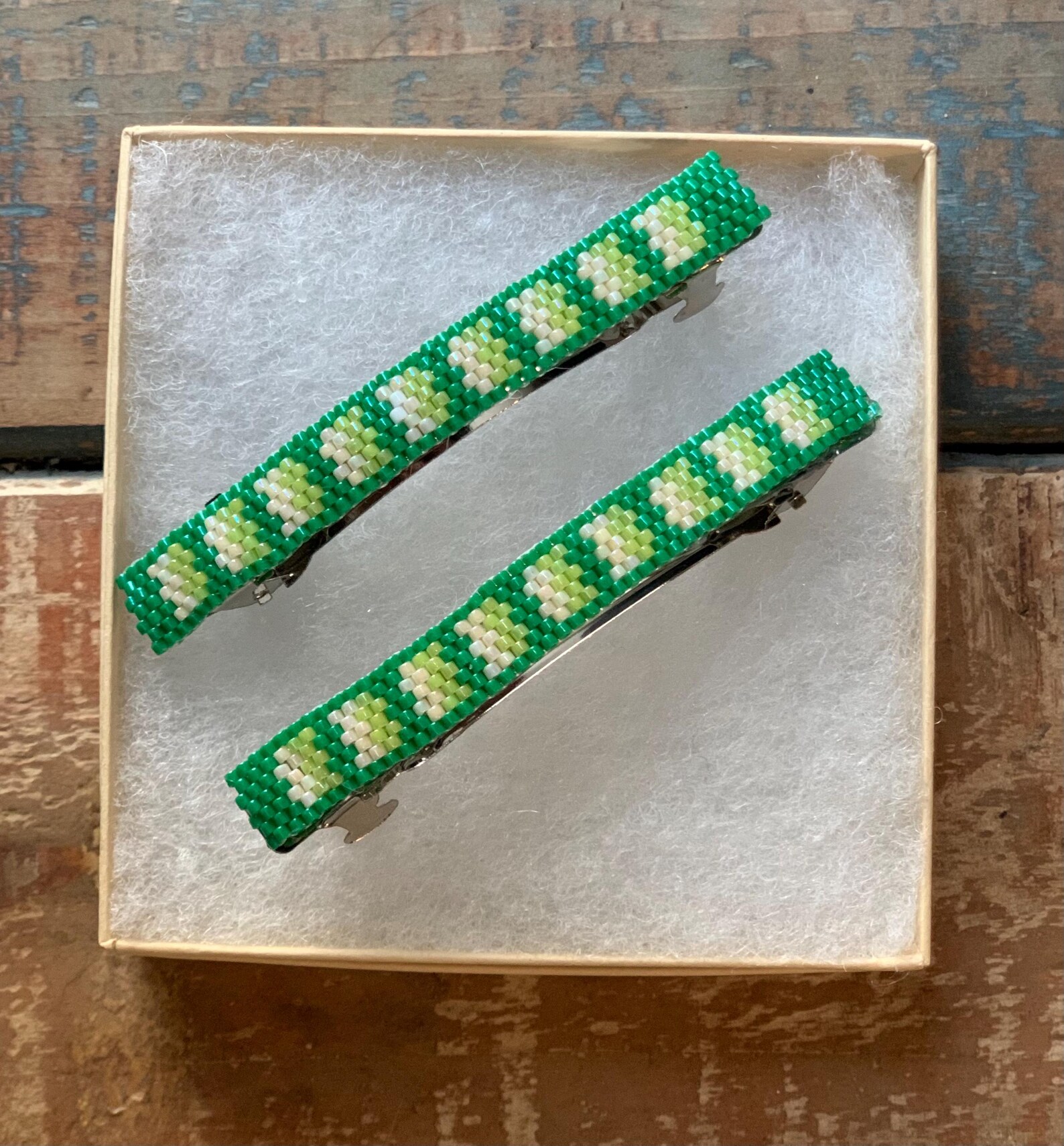 Handmade 3 Inch Beaded Barrettes - Etsy