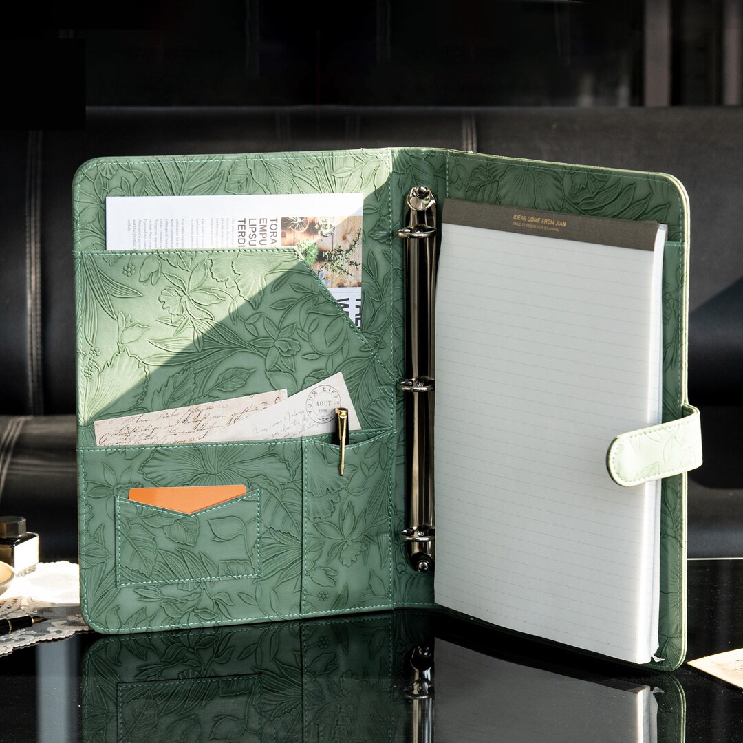 Personalized Leather Portfolio for Women, A4 Custom Journal Cover ...