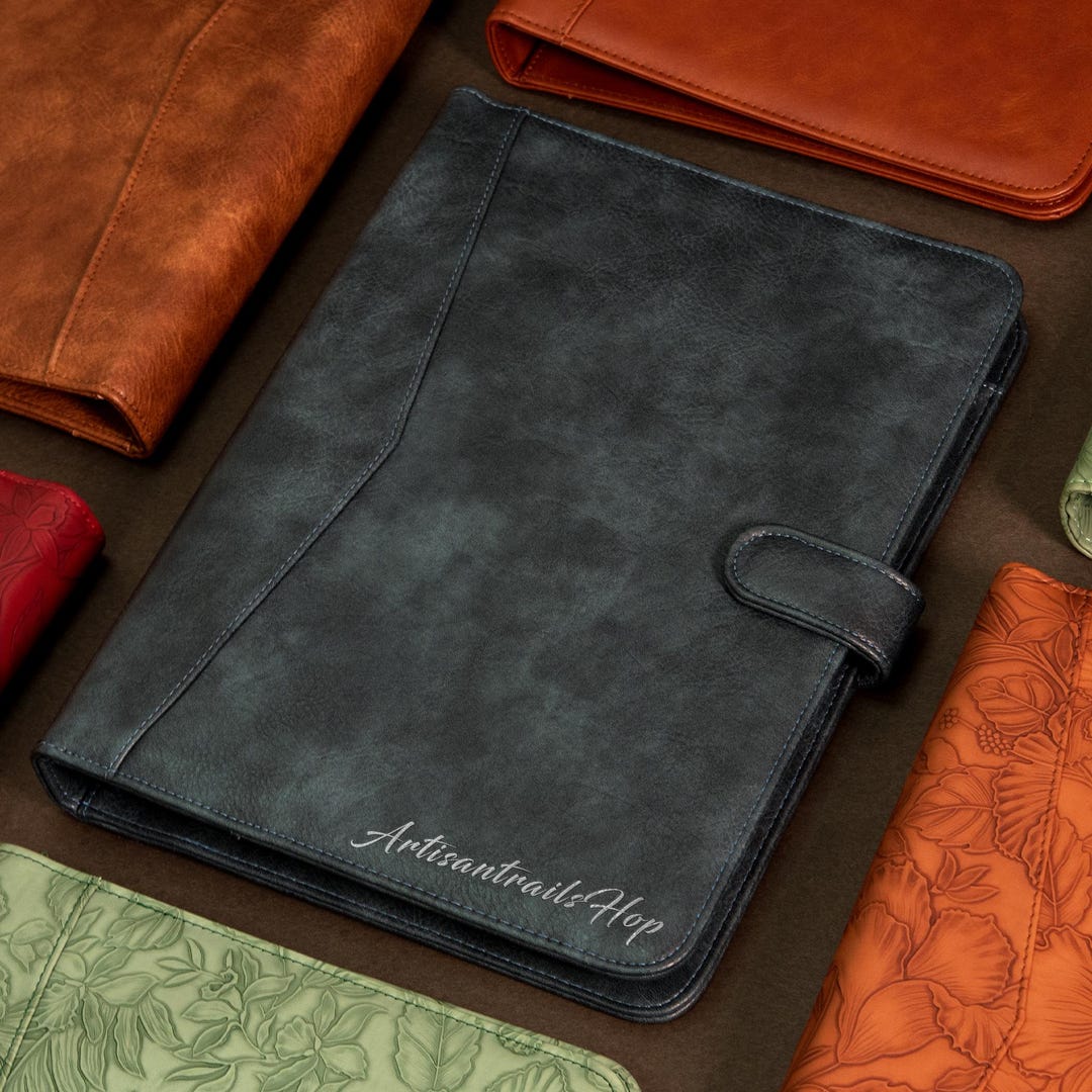 Personalized Leather Portfolio for Women, A4 Custom Journal Cover ...
