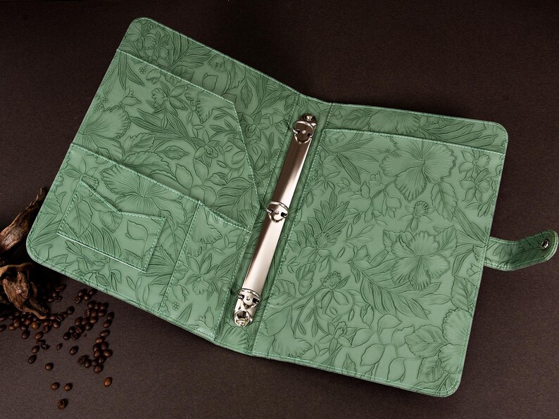 3-ring Binder Portfolio, Personalized Embossed Leather Padfolio, Women ...