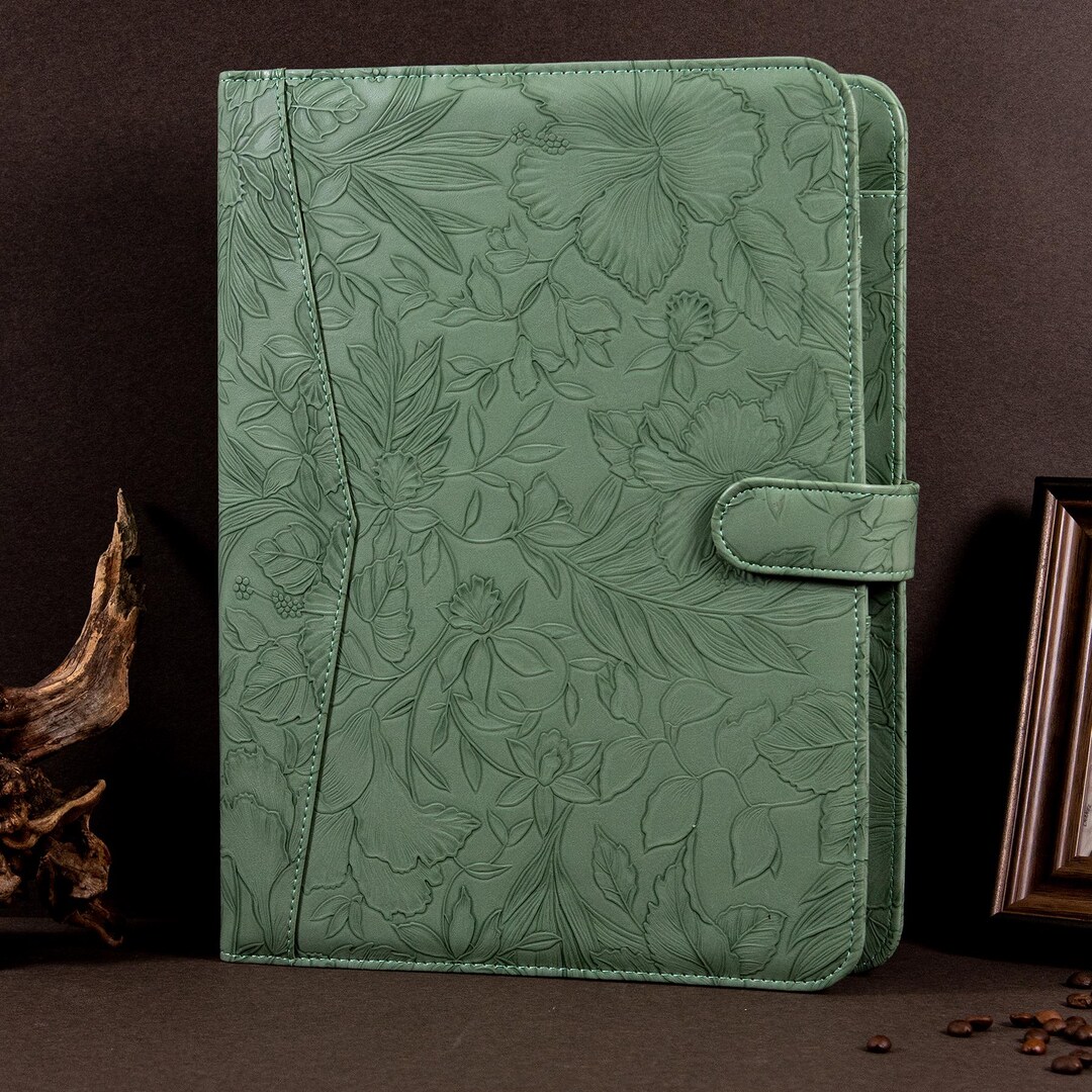 3-ring Binder Portfolio, Personalized Embossed Leather Padfolio, Gift ...