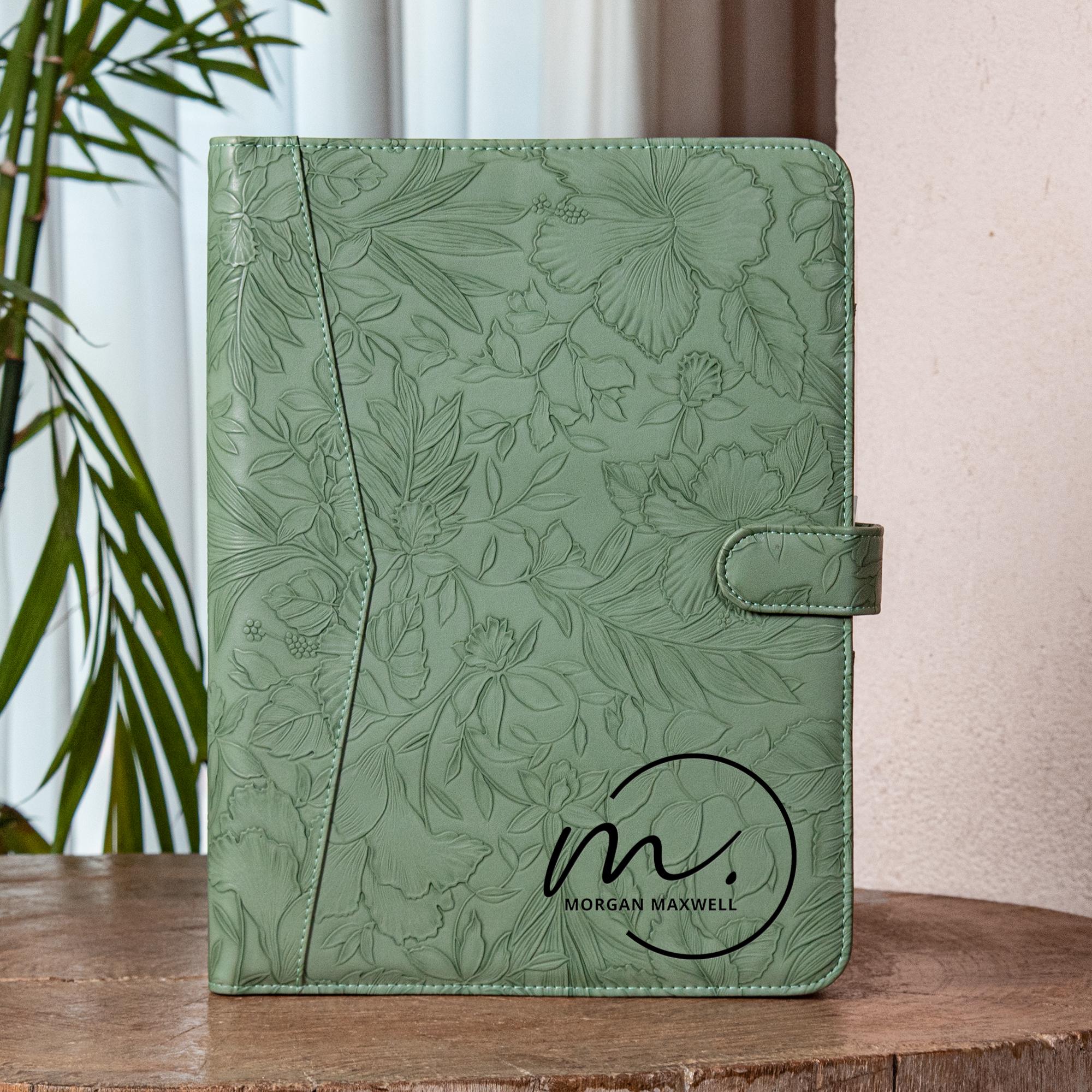 3-ring Binder Portfolio, Personalized Embossed Leather Padfolio, Gift ...