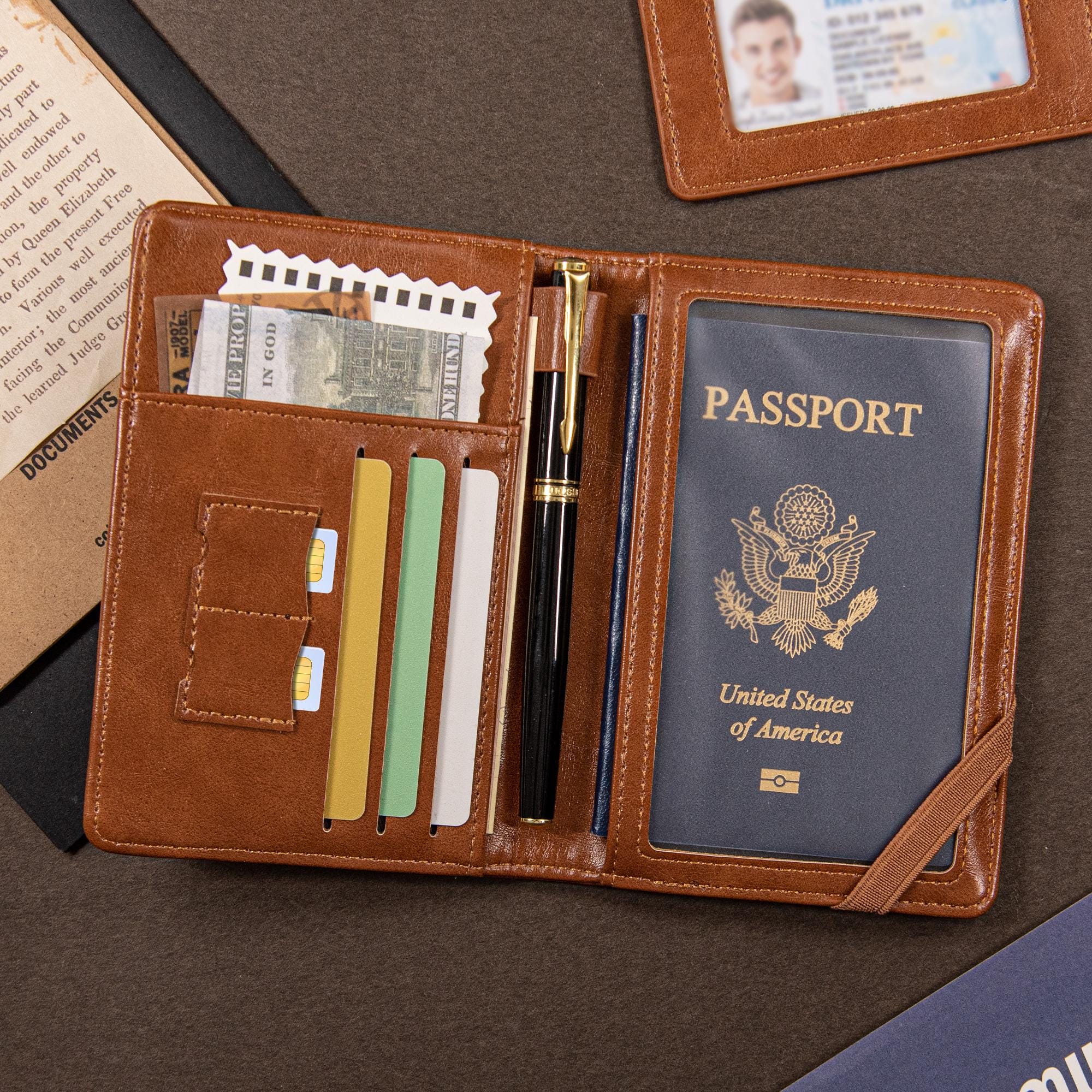 Passport Cover Personalized,passport Wallet ,leather Passport Holder ...