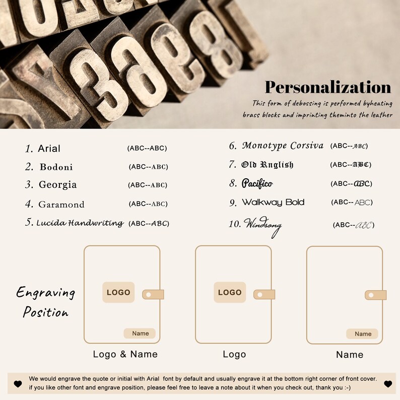 3-ring Binder Portfolio, Personalized Embossed Leather Padfolio, Gift ...