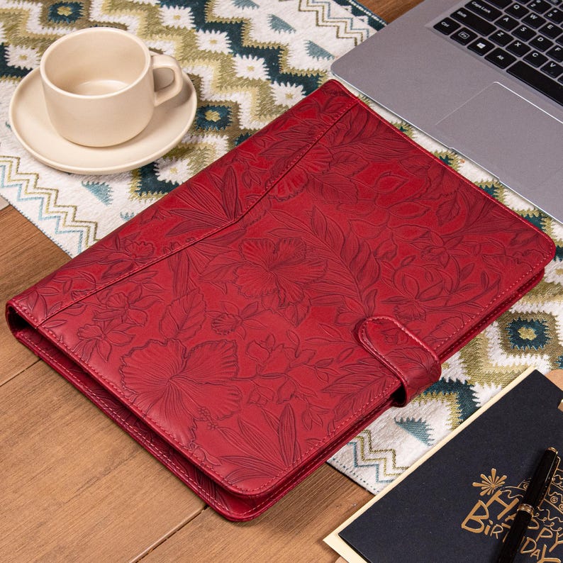 Women Padfolio, 3-ring Binder Portfolio, Personalized PU Leather ...