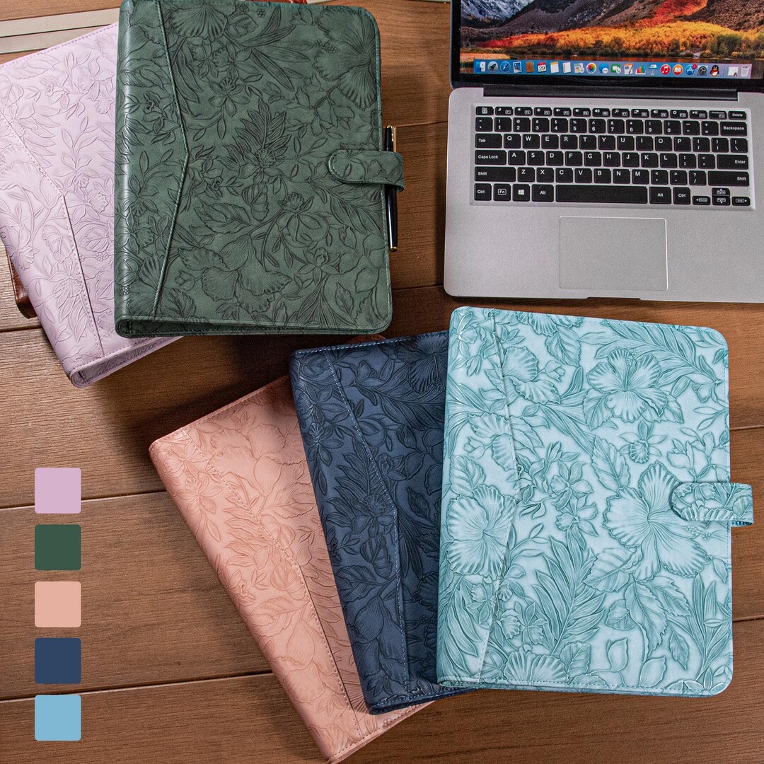 Custom A4 Leather Padfolio, Personalized Embossed Women Padfolio, 3 ...