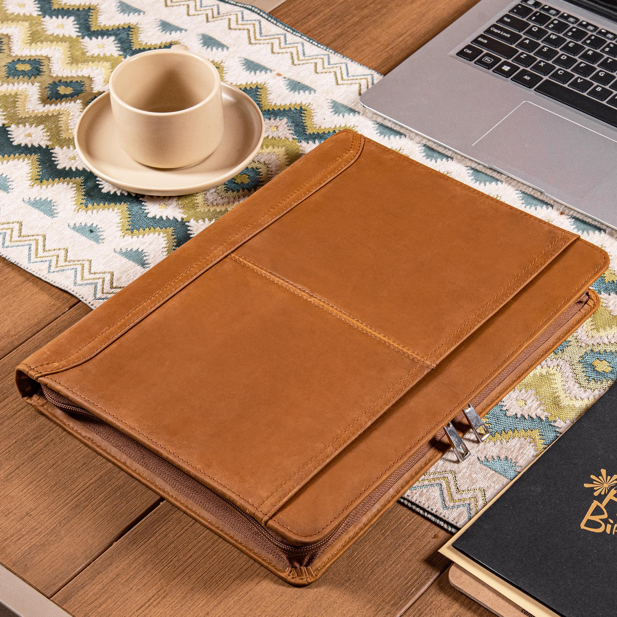 Leather Portfolio, Personalized Leather Portfolio With Pen Holder, iPad ...