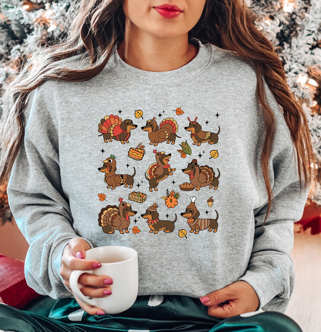 Turkey Dog T-shirt, Cute Wiener Dog Thanksgiving Tee, Dachshund Lover ...