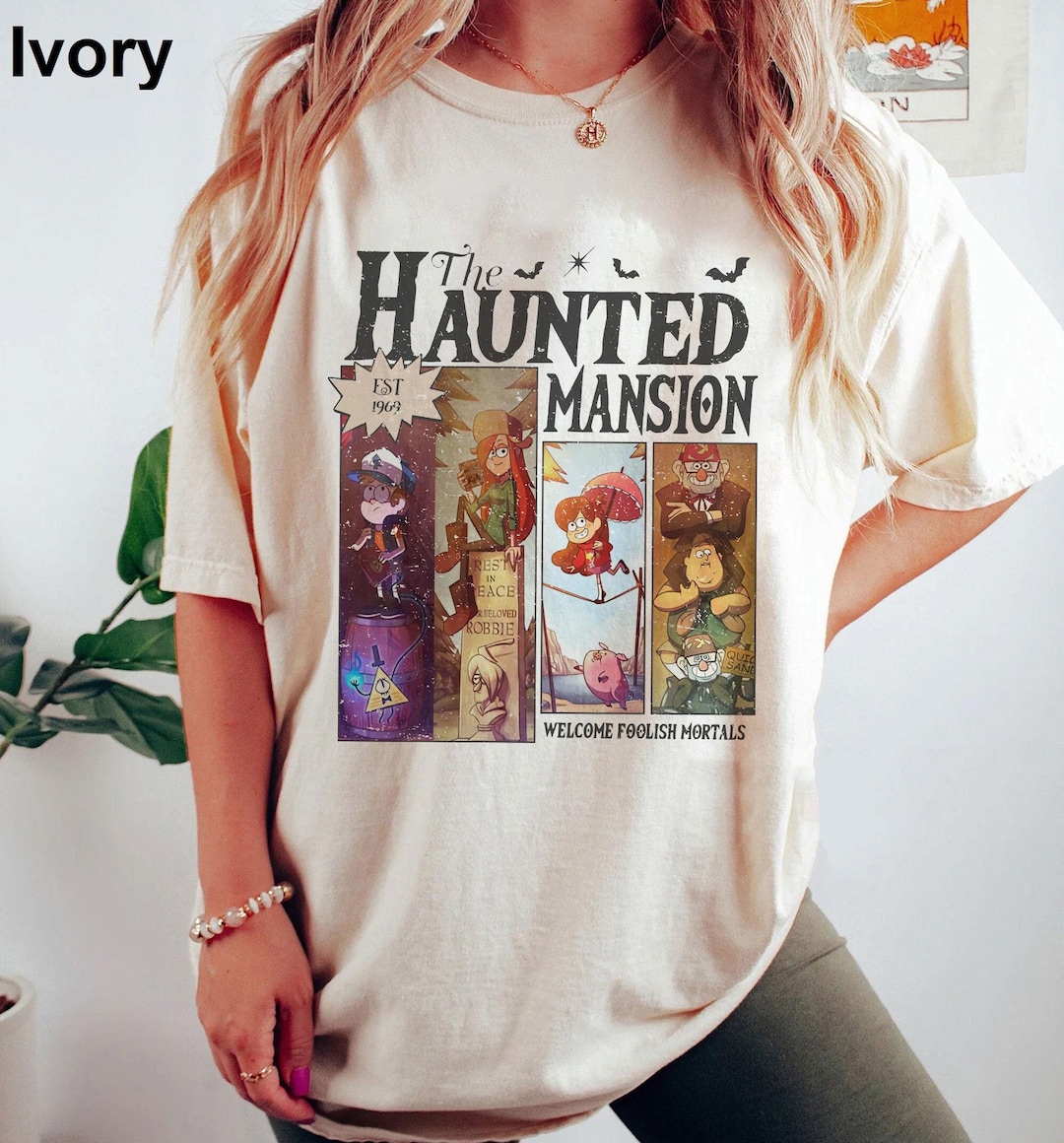 Vintage Gravity Falls Custom Haunted Mansion Stretching Room Shirt ...