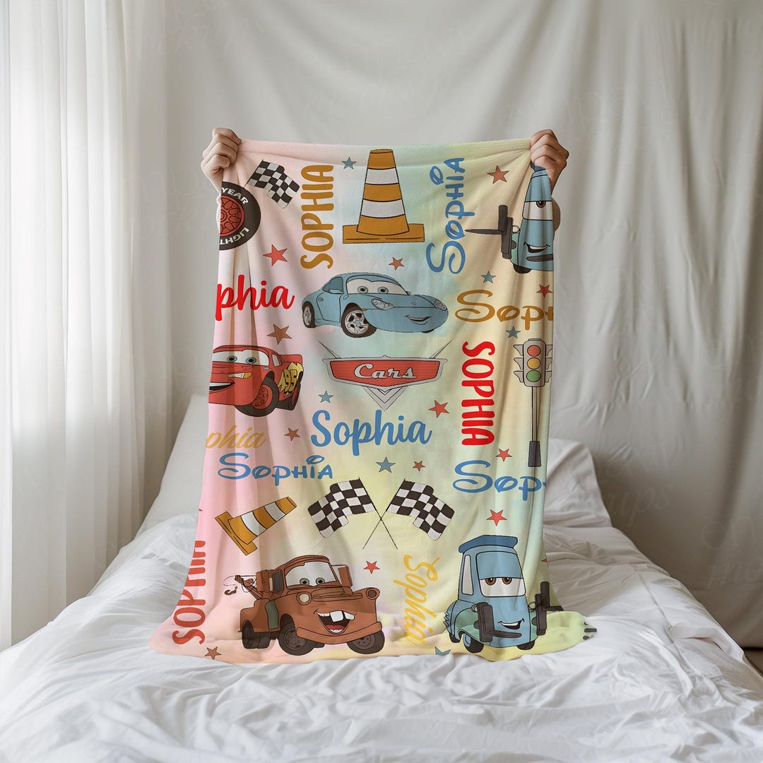 Custom Disney Cars Blanket, Lightning Mcqueen Blankets, Tow Mater Throw ...