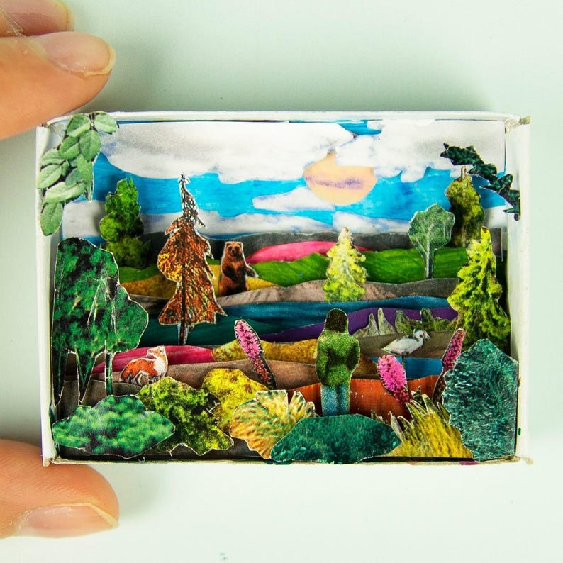 Miniature Matchbox Diorama Collage Paper Art - Etsy