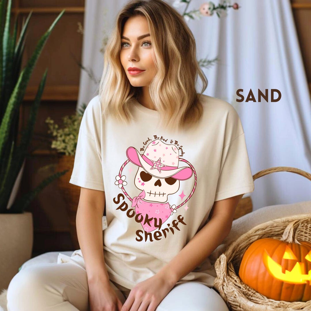 Spooky Sheriff Halloween T-shirt: Western Skull Cowboy Shirt - Etsy