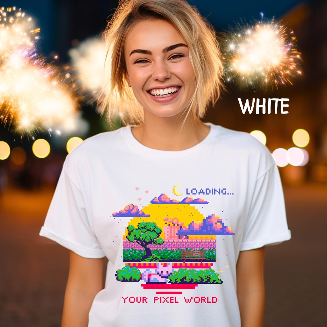 Your Pixel World T-shirt - Retro Pixel Art Unisex Tee - Vaporwave ...
