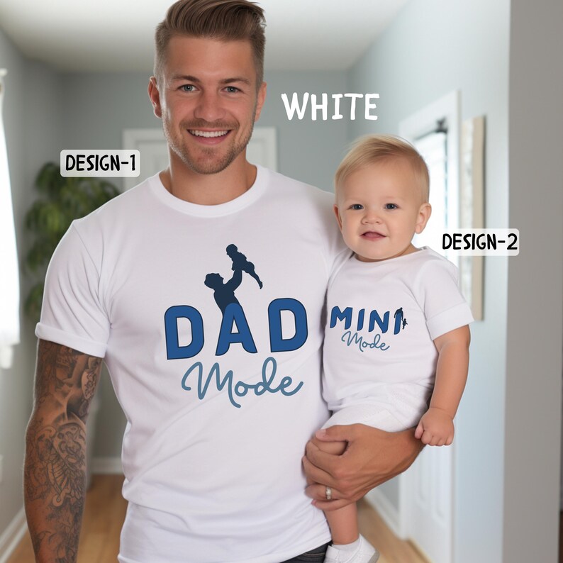 DAD Mode & MINI Mode T-shirts | Father's Day Matching Outfit - Etsy