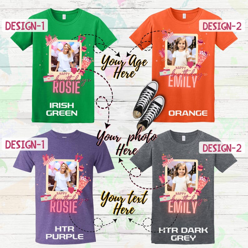 Custom Birthday Shirts With Photo, Birthday Apparels for Kids, Trendy ...