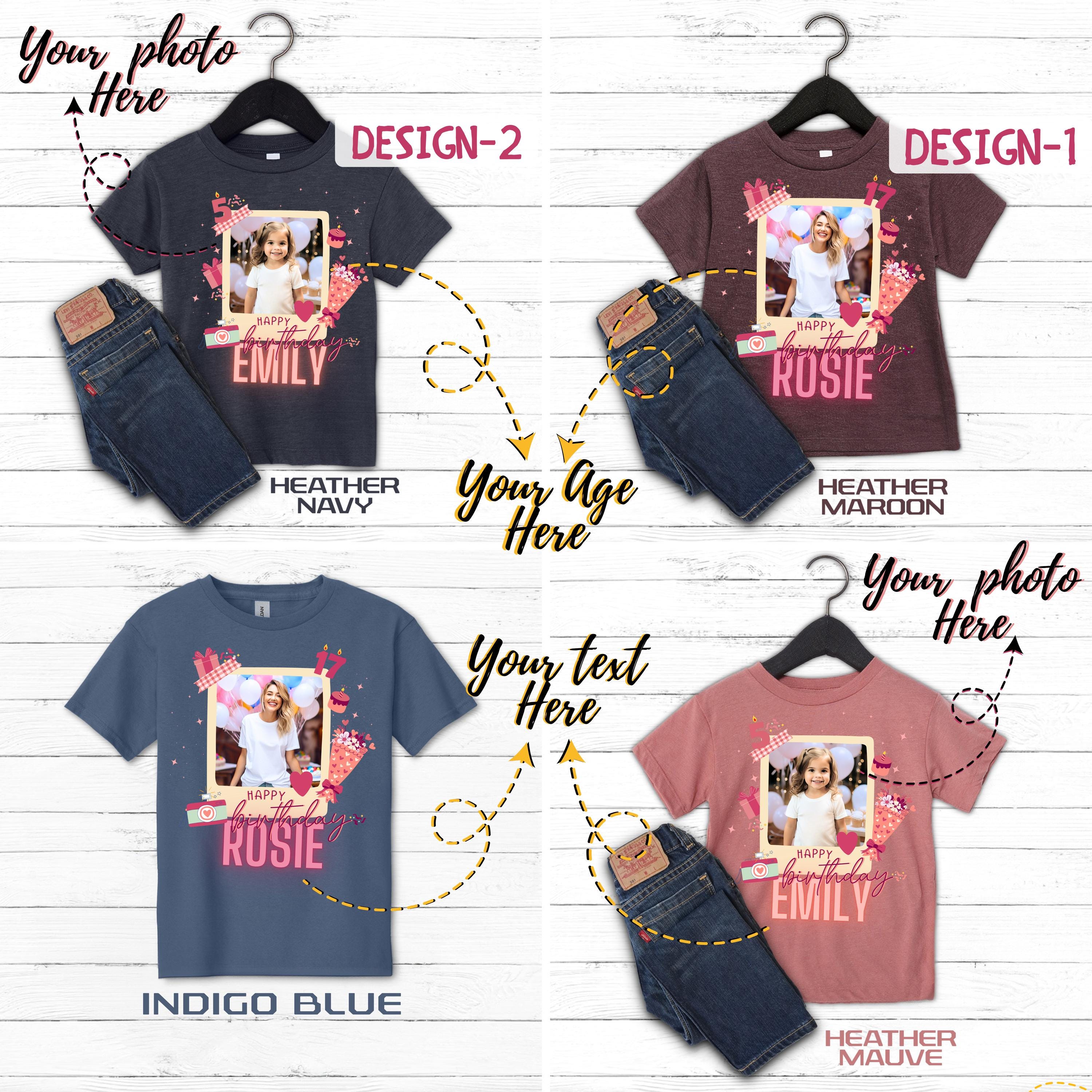 Custom Birthday Shirts With Photo, Birthday Apparels for Kids, Trendy ...