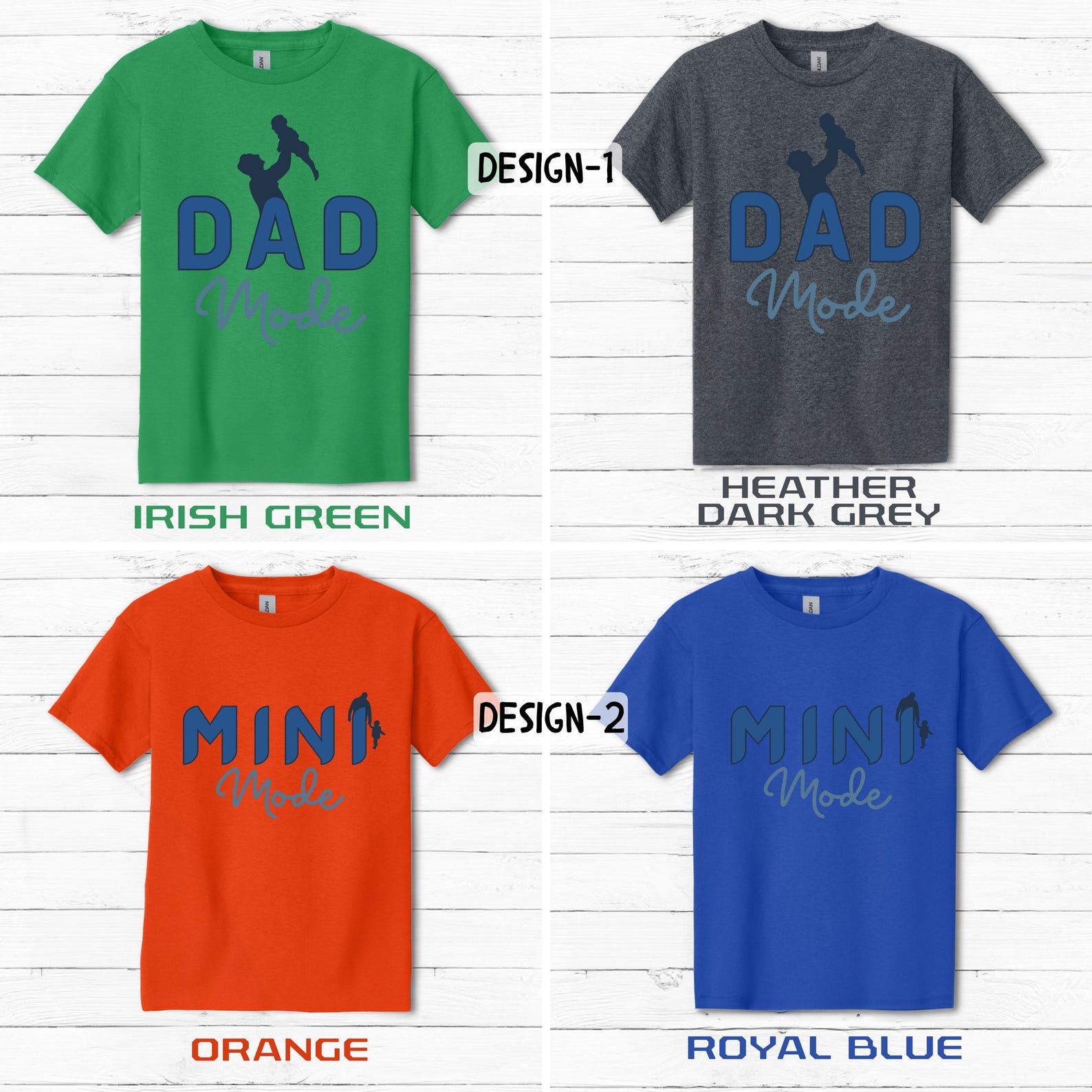 DAD Mode & MINI Mode T-shirts | Father's Day Matching Outfit - Etsy