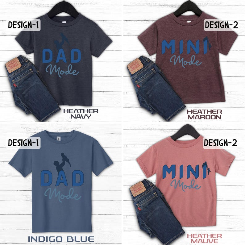 DAD Mode & MINI Mode T-shirts | Father's Day Matching Outfit - Etsy