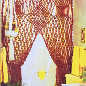 Vintage Macrame PDF Pattern Hanging Swag Curtain Home Decor | Etsy