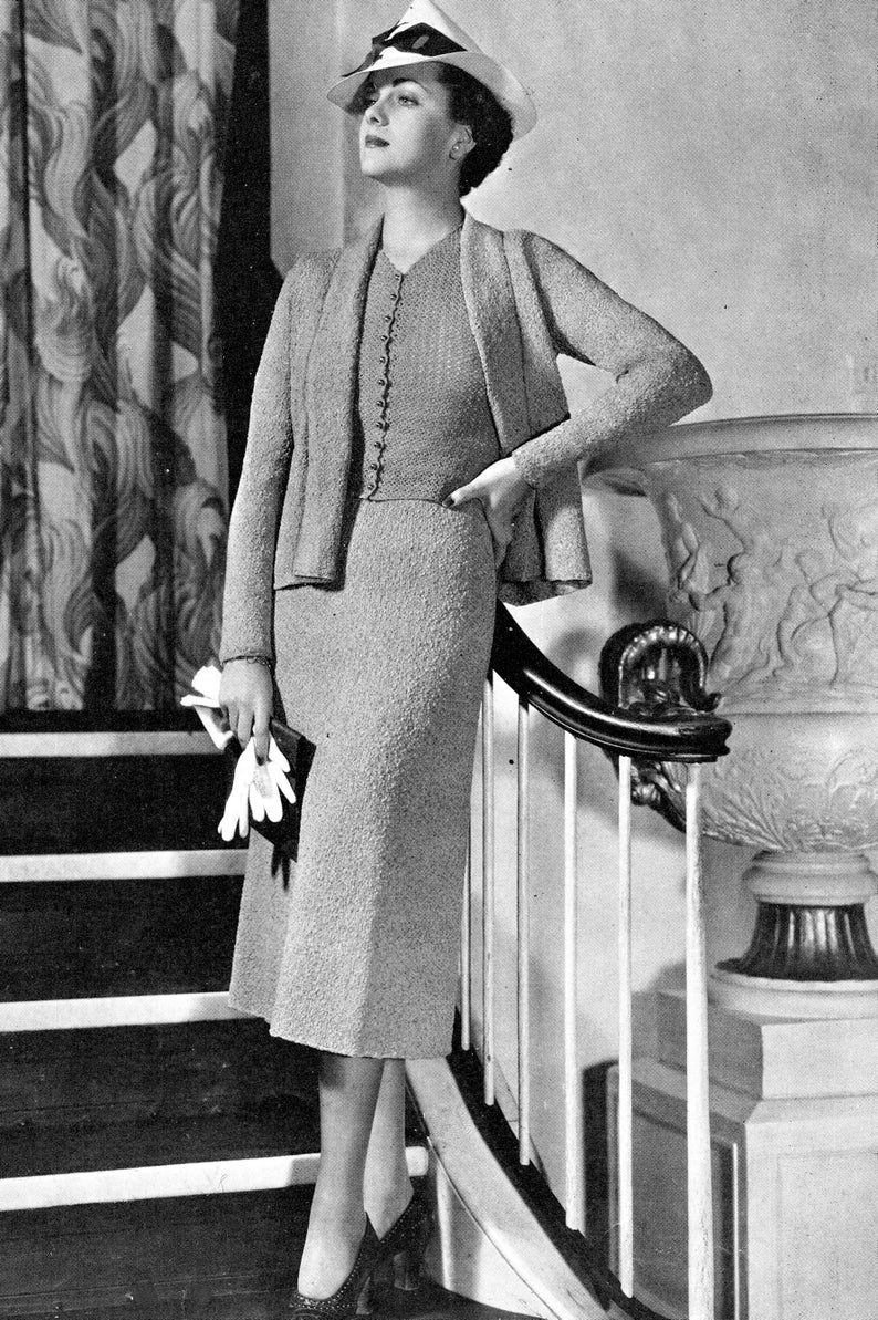 Vintage Couture Knitting Patterns, 1930s Fashion, Dresses, Suits ...