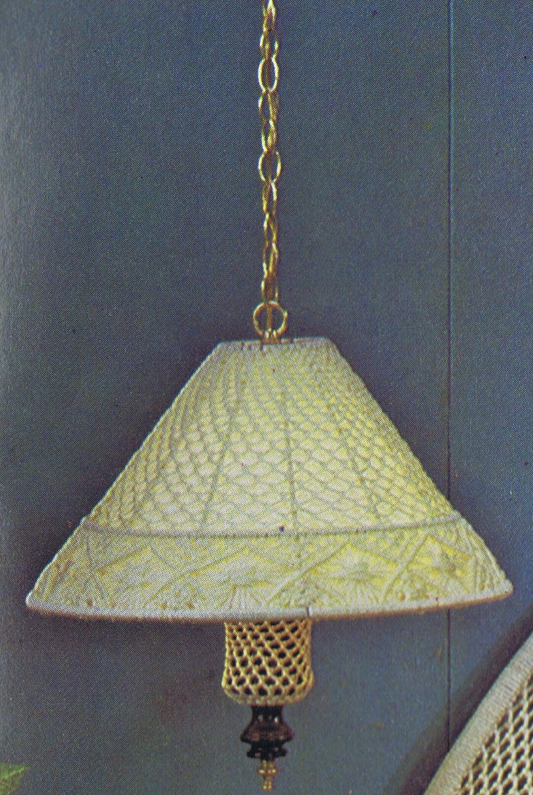 Vintage 1970s Macrame Swag Style Hanging Lamp Pattern | Retro PDF ...