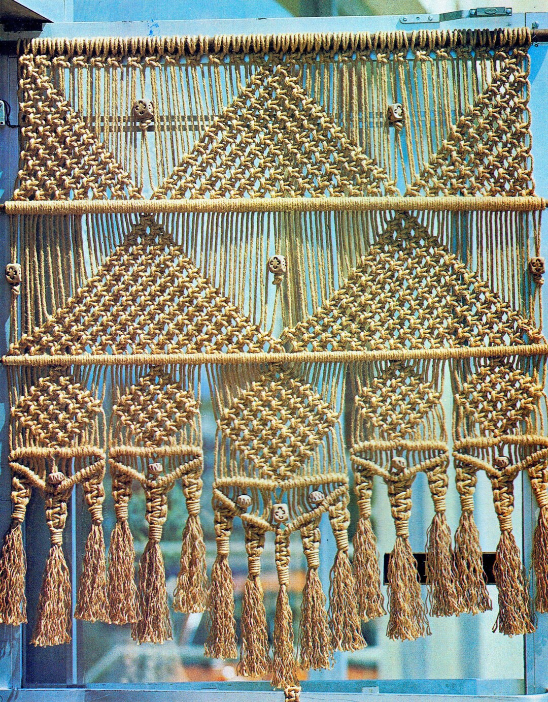 Vintage Macrame Pattern Window Curtain Panel Room Divider - Etsy