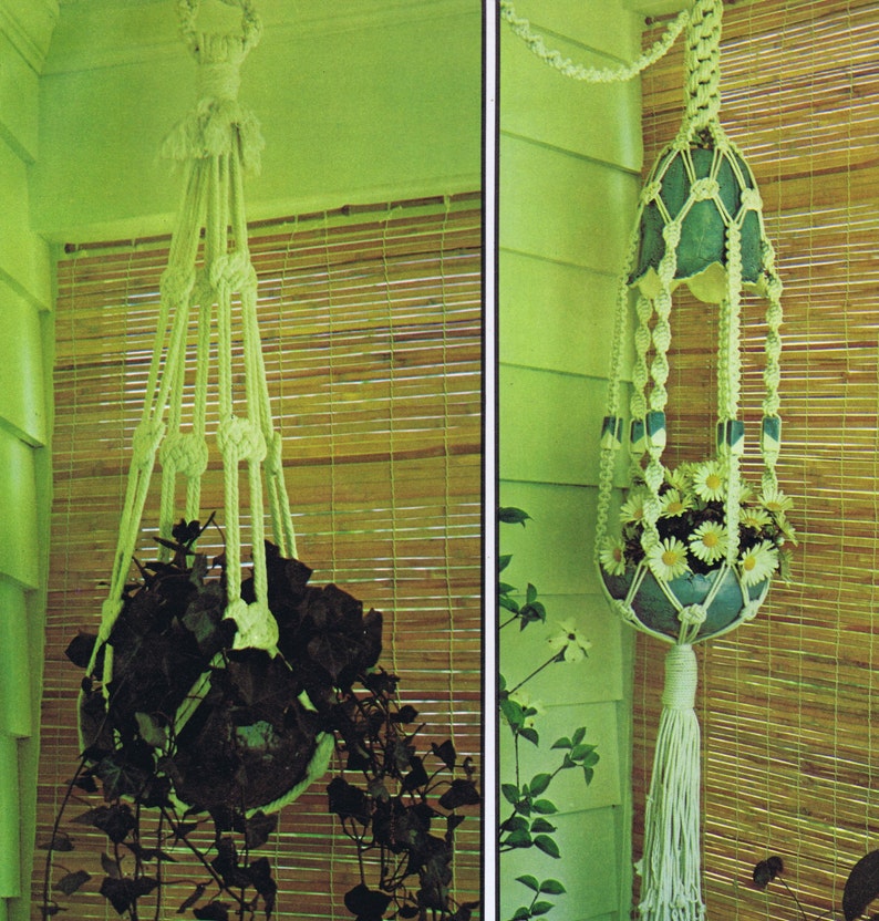 Vintage Macrame Patterns Fabulous Hanging Tables Planters - Etsy