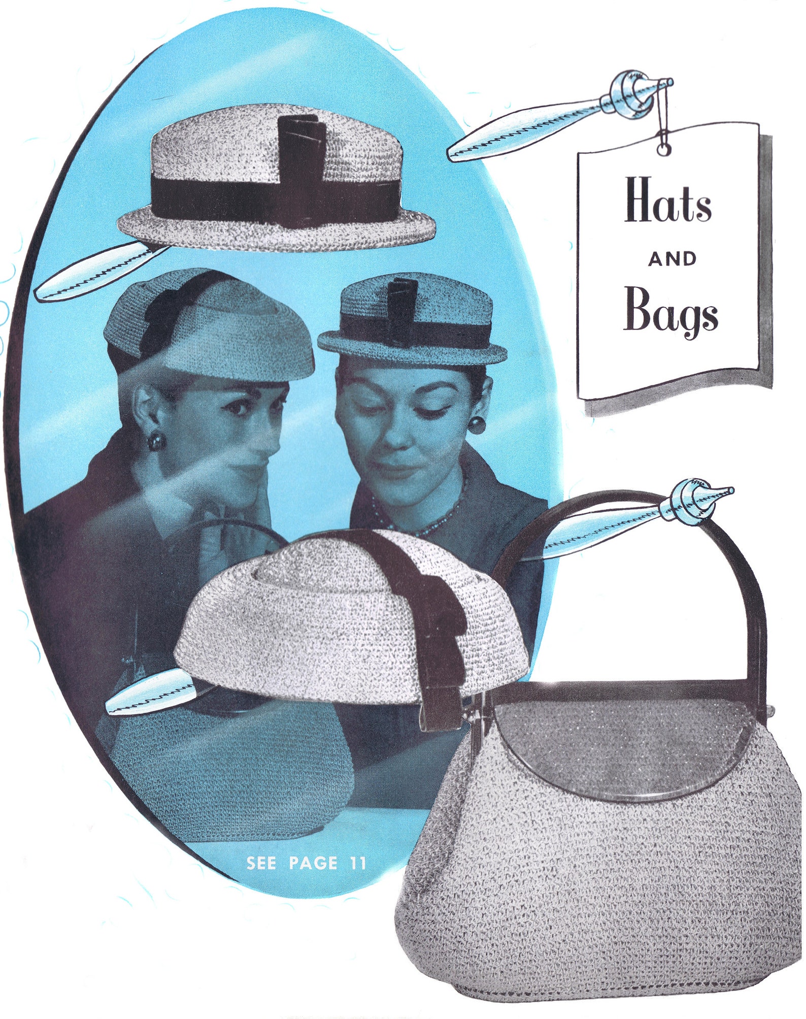 Vintage Crochet Patterns Hat Cloche Pillboxes Bags Purse Totes - Etsy