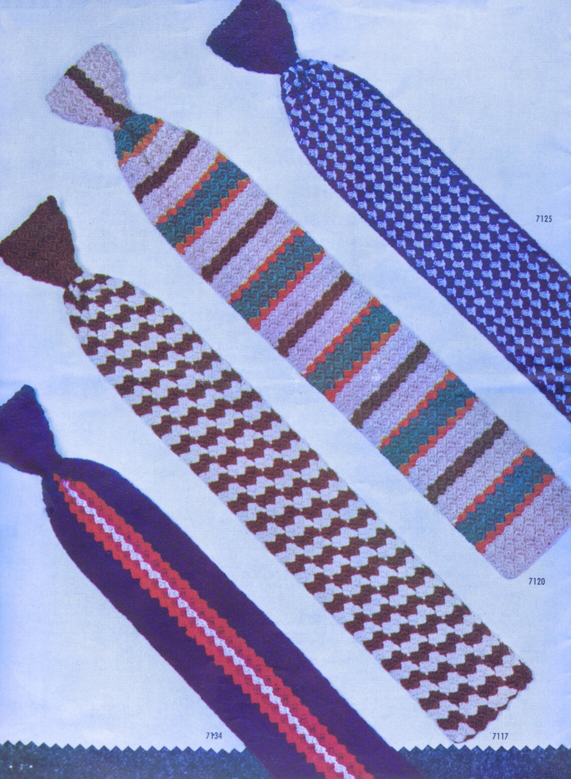 Vintage Crocheted Mens Fashion Tie Patterns | Seventeen Retro Mid ...