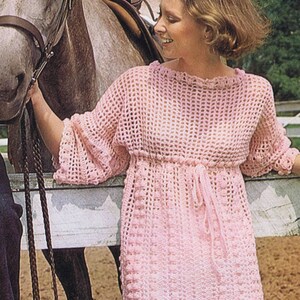 Crochet PDF Pattern Empire Style Tunic Bust Sizes 33-40 Inches Vintage ...