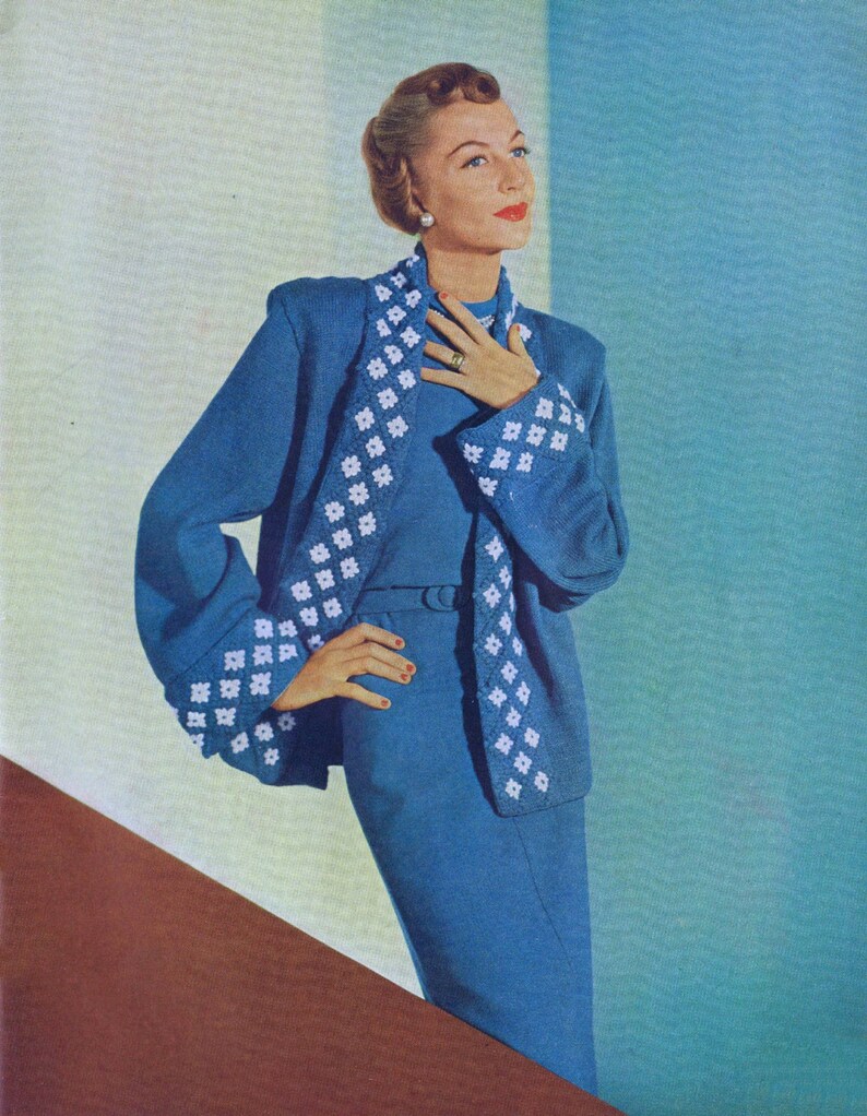 Minerva Fashion Hand Knits Vintage Knitting 40s Fashionable Dresses ...