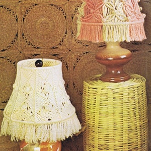 Vintage Macrame Patterns Hanging Lamps Mesh Lamp Shade Pattern Designs ...